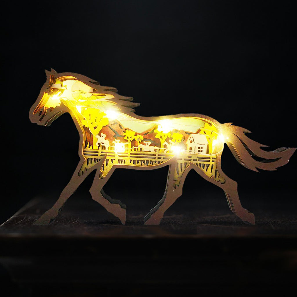 3D Print Craft Animals Multi-layer Silhouette Statue LED Lights ...