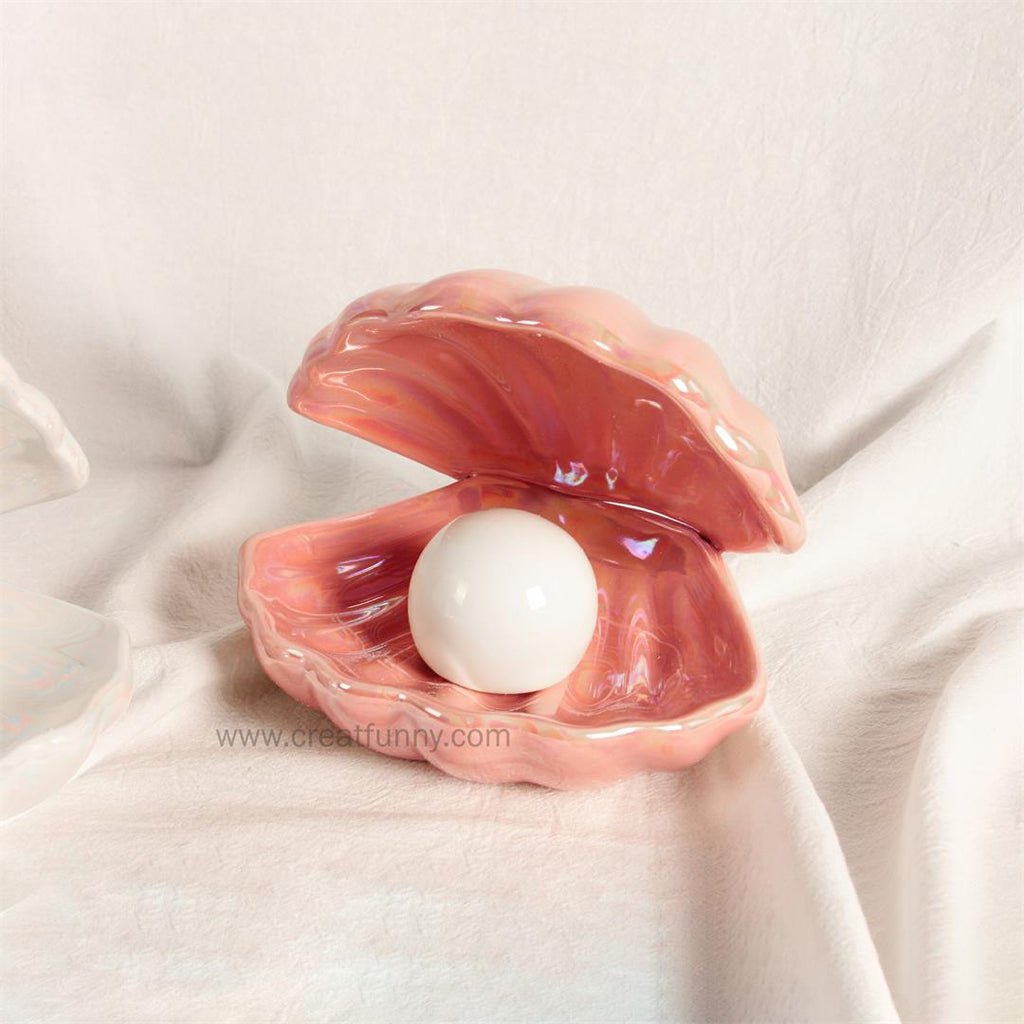 Ceramic Clam Shell Pearl Lamp - Creatfunny